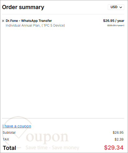 66% Off Dr.fone - WhatsApp Transfer Coupon May 2026
