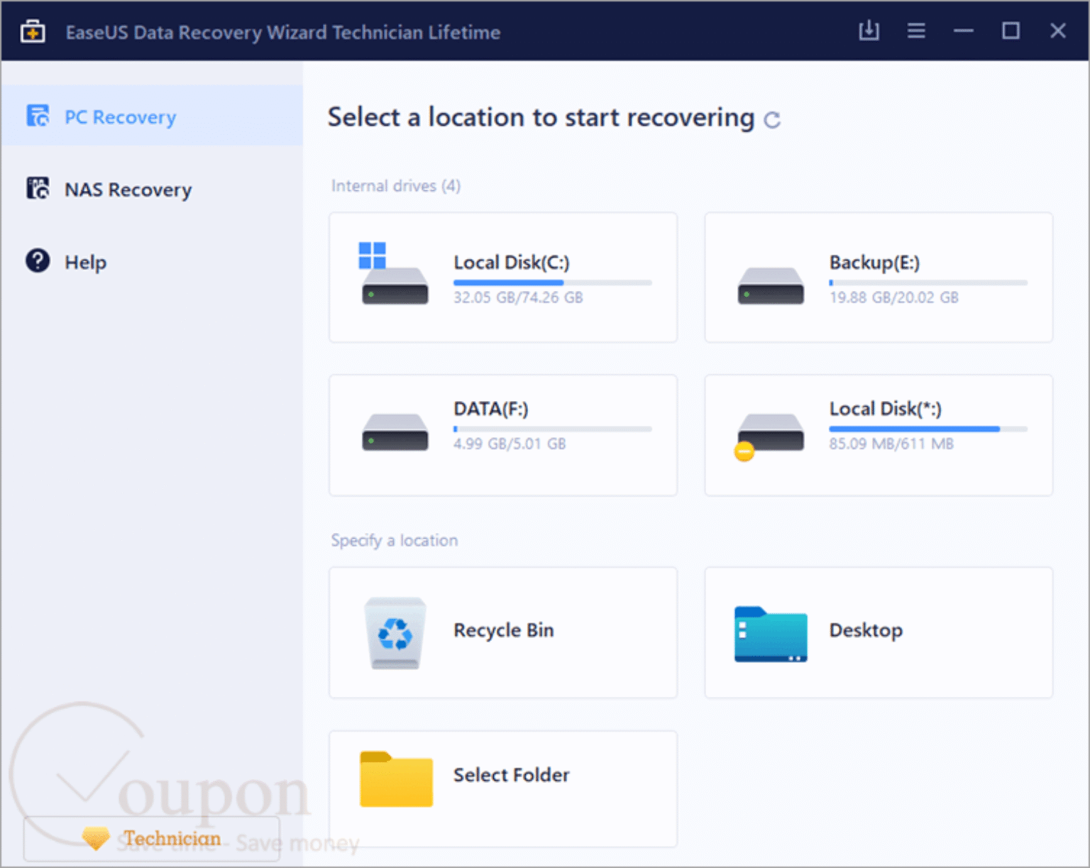 63% Off EaseUS Data Recovery Wizard Technician Coupon (Verified)