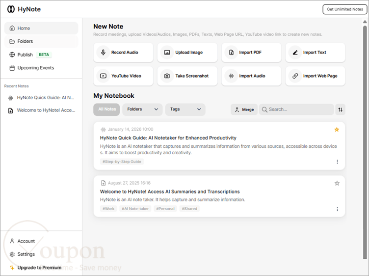 50% Off HyNote AI Coupon Code Jul 2026 (Verified)